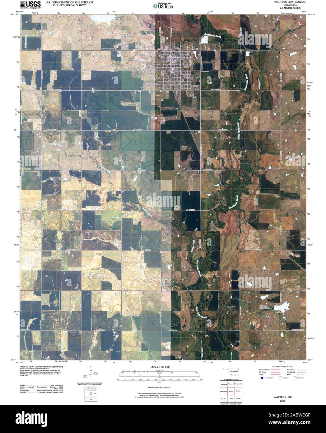 Map of walters oklahoma hi-res stock photography and images - Alamy