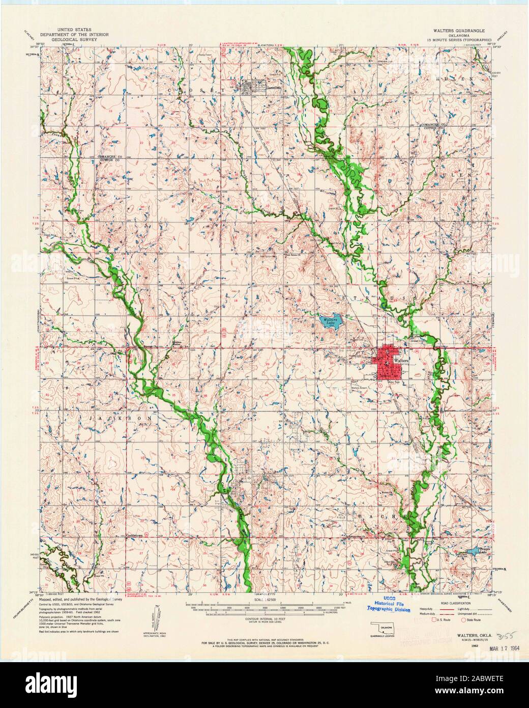 Map of walters oklahoma hi-res stock photography and images - Alamy