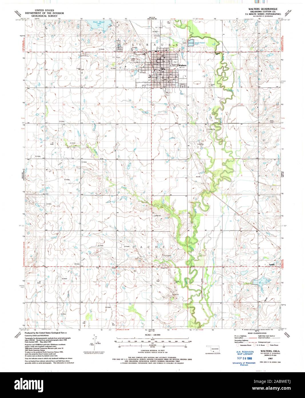 Map of walters oklahoma hi-res stock photography and images - Alamy