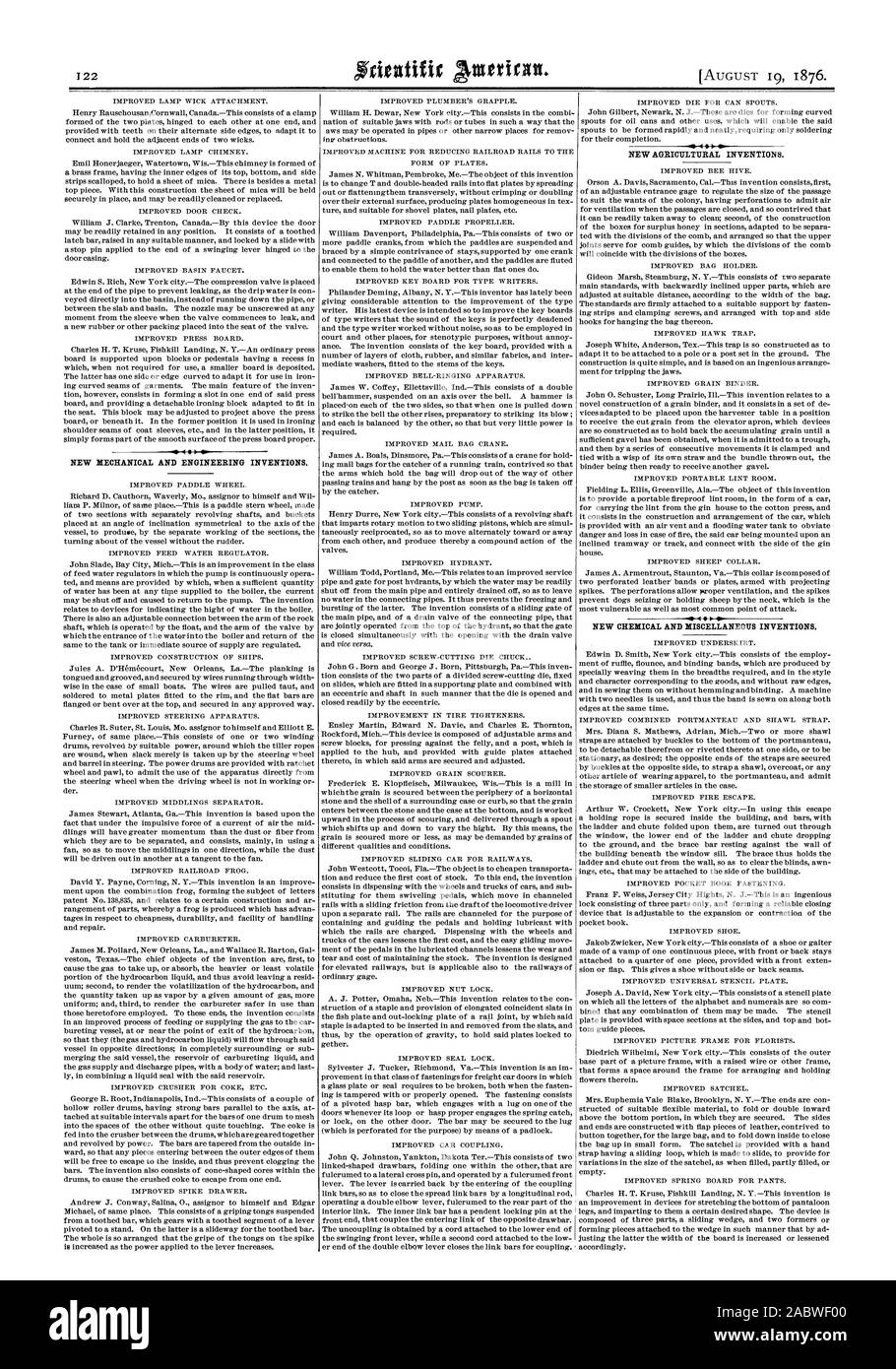 NEW MECHANICAL AND ENGINEERING INVENTIONS. NEW CHEMICAL AND ...