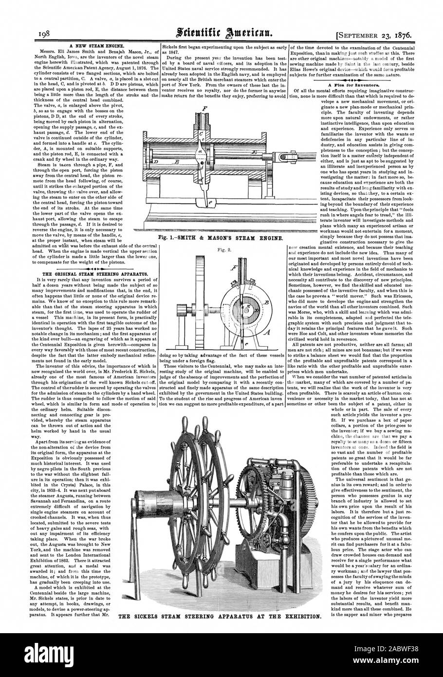 A NEW STEAK ENGINE. 41. THE ORIGINAL STEAK STEERING APPARATUS. A Plea ...