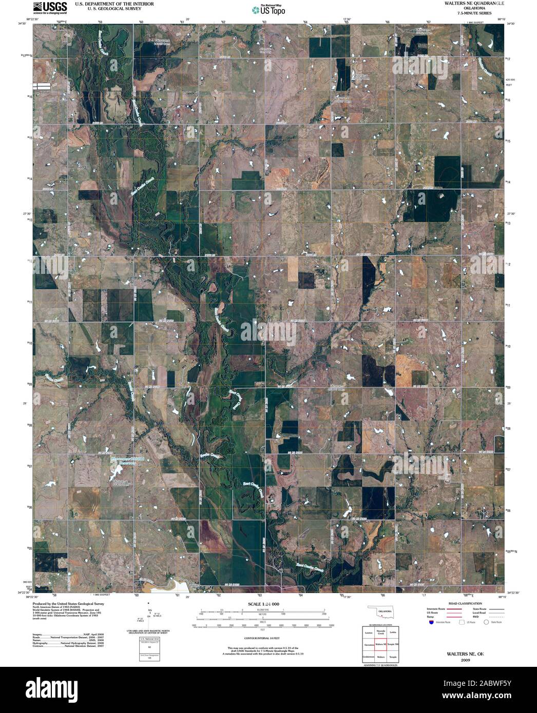 Map of walters oklahoma hi-res stock photography and images - Alamy