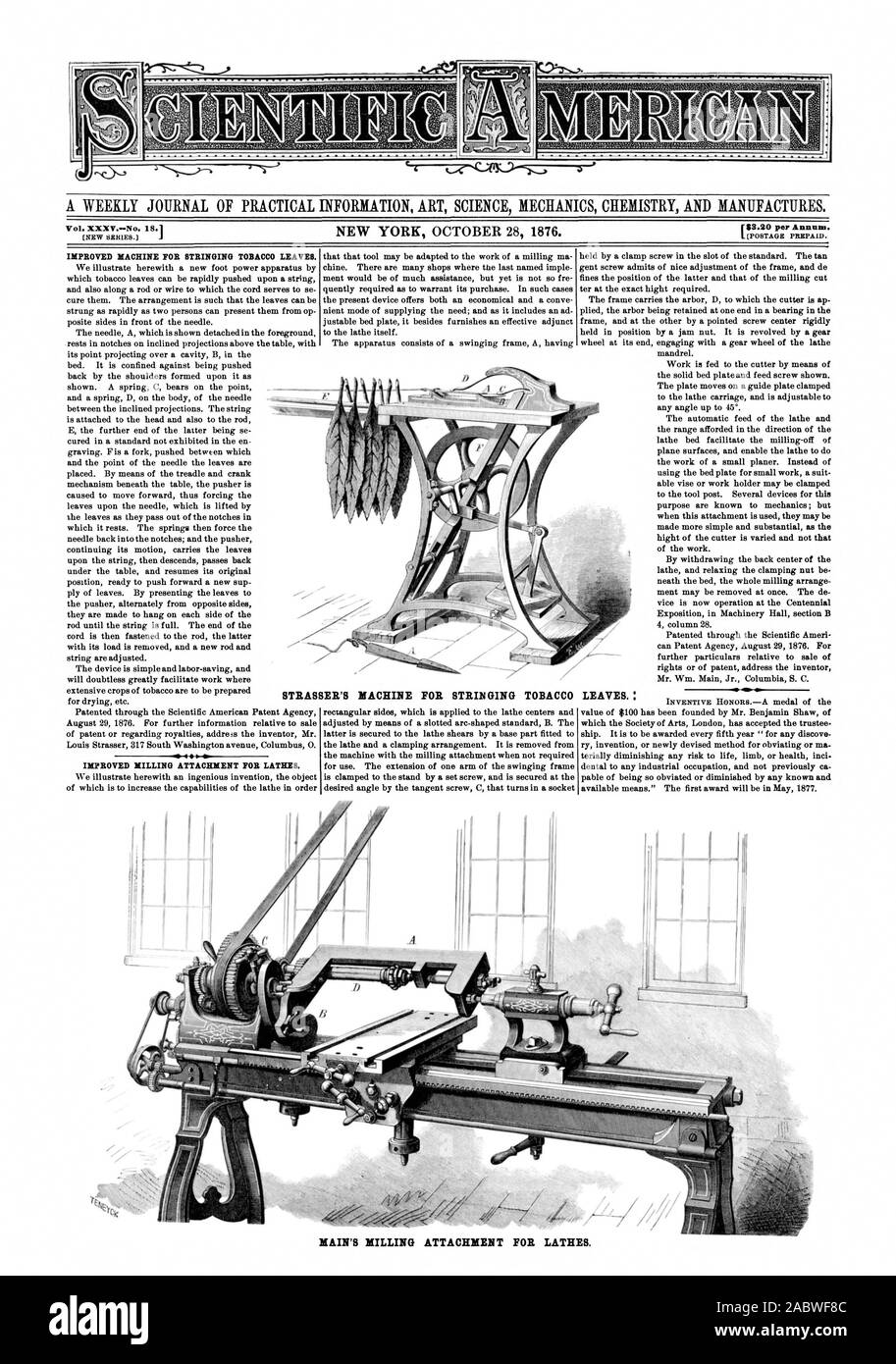 Strassers machine for stringing tobacco leaves hi-res stock photography ...