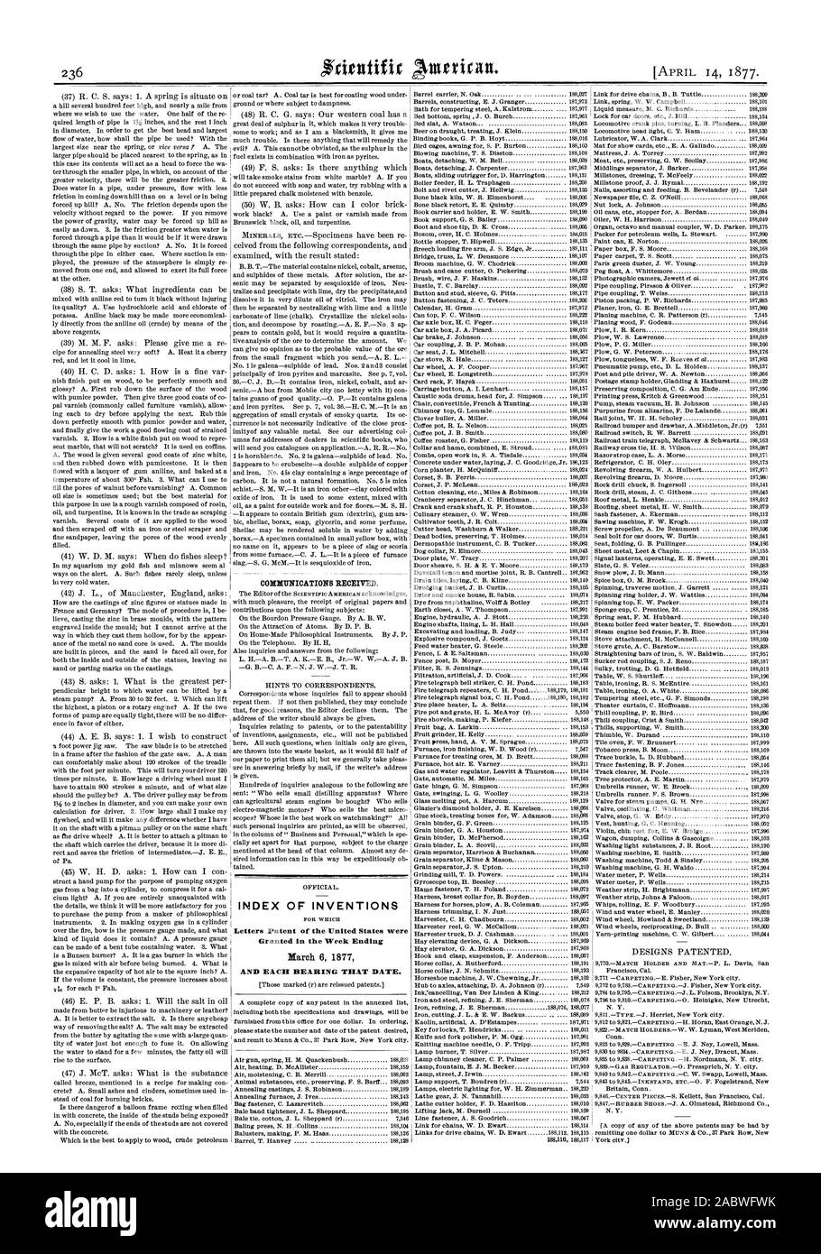 Inventions letters patent hi-res stock photography and images - Alamy