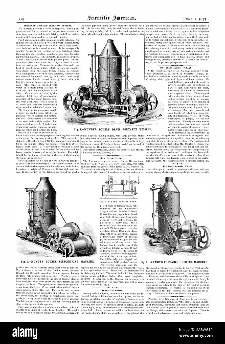 IMPROVED FRICTION HOISTING ENGINES. New Ocean Steamer. The Mathematics ...