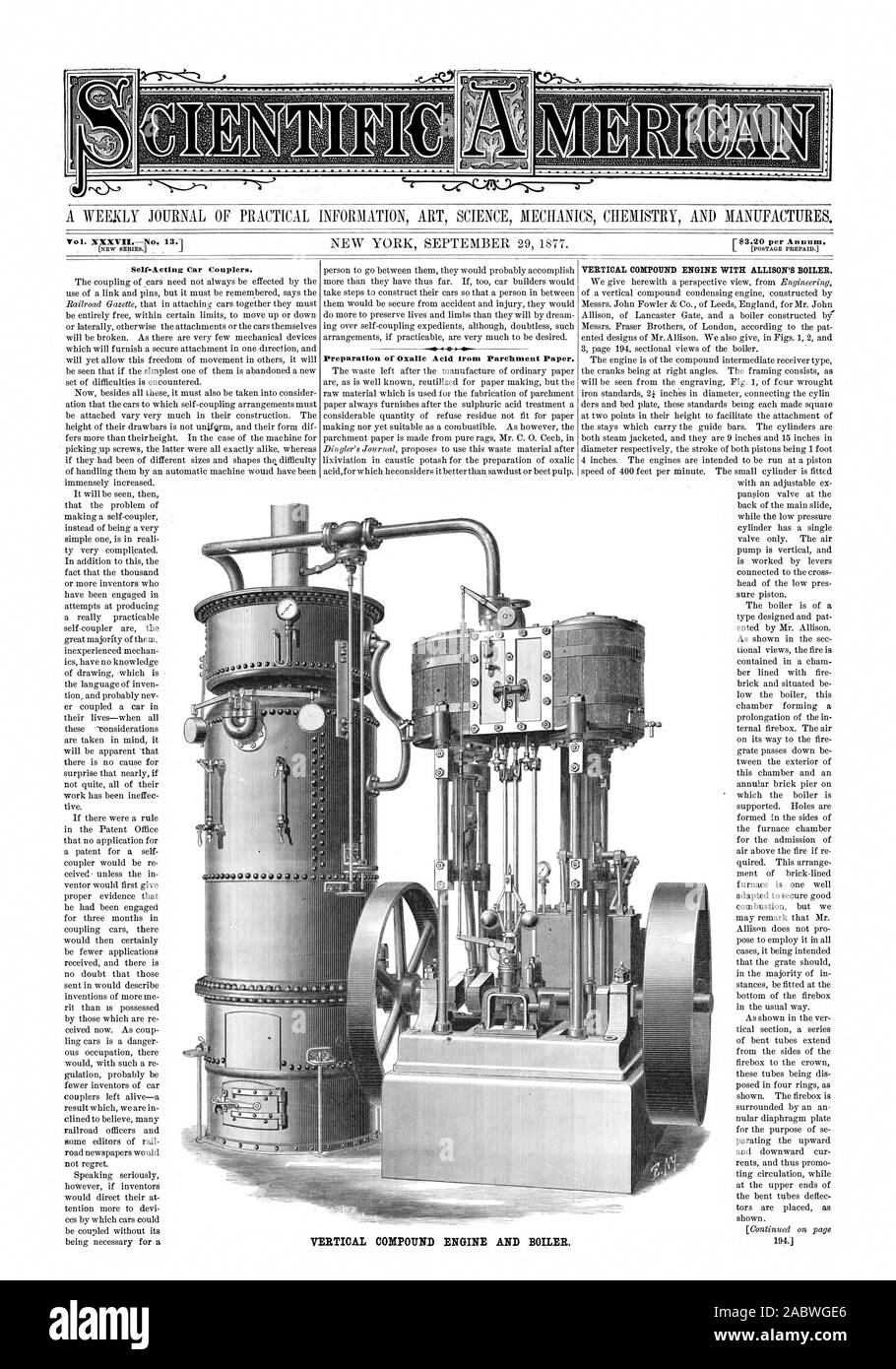 194 j vertical compound engine Black and White Stock Photos & Images ...