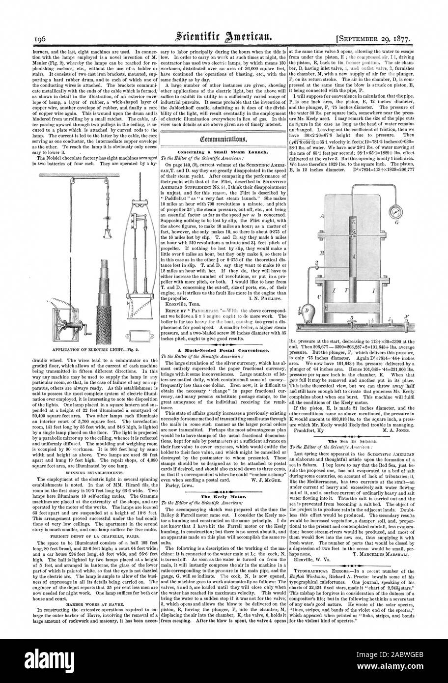 Concerning a Small Steam Launch. A Much-Needed Postal Convenience. The ...