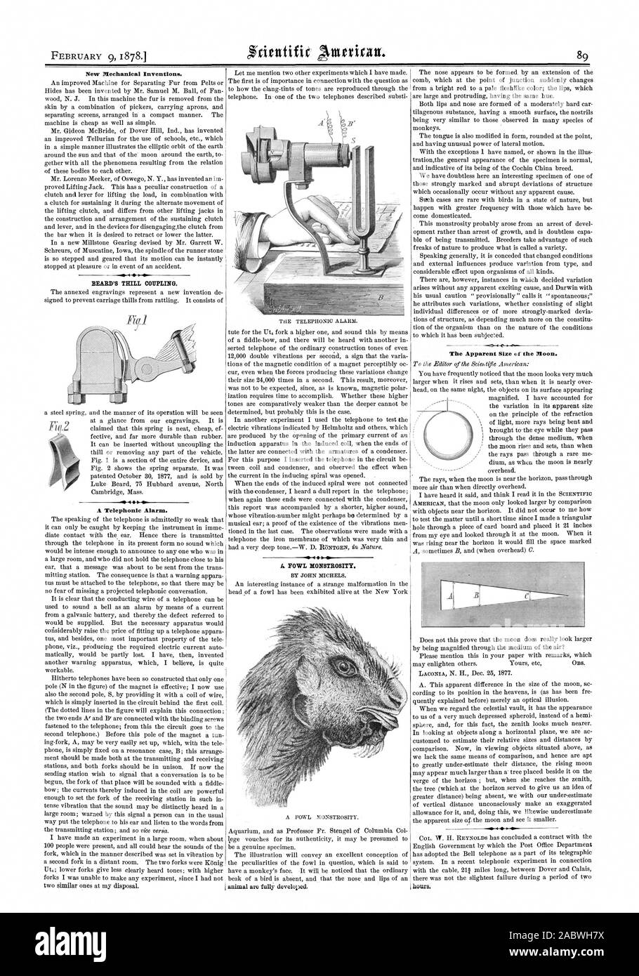 New Mechanical Inventions. A Telephonic Alarm., scientific american ...
