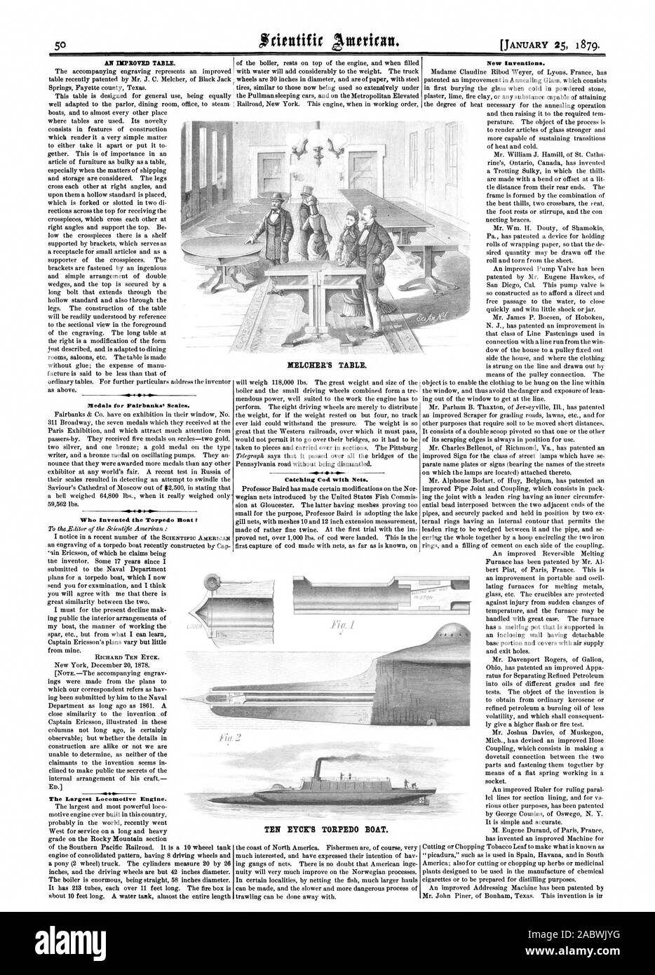 AN IMPROVED TABLE. Who Invented the Torpedo Boat The Largest Locomotive ...