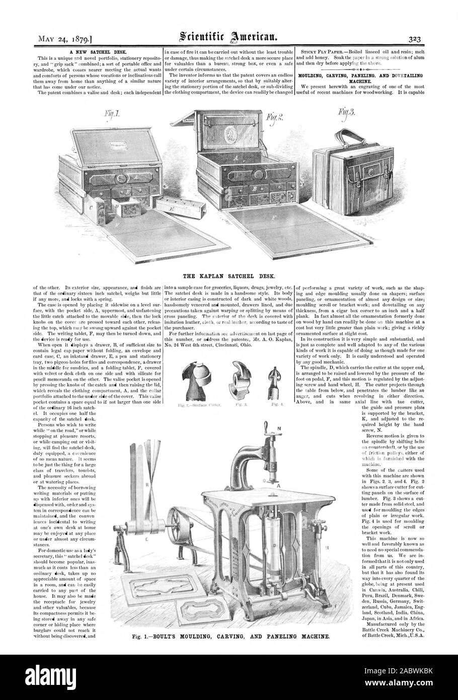 A NEW SATCHEL DESK. MOULDING CARVING PANELING. AND DOVETAILING MACHINE ...