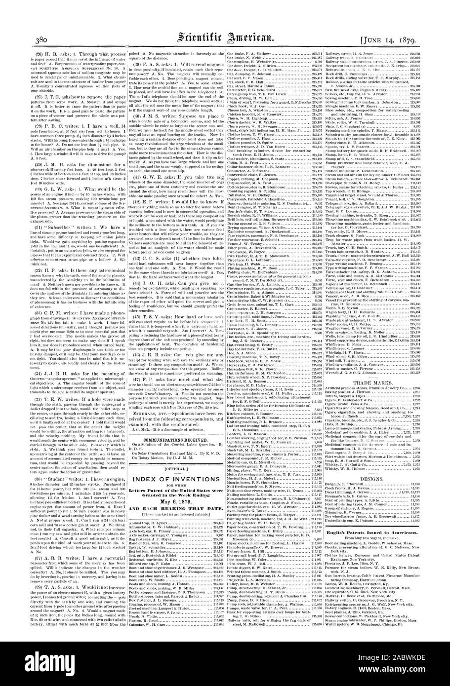 Englisti patents issued hi-res stock photography and images - Alamy