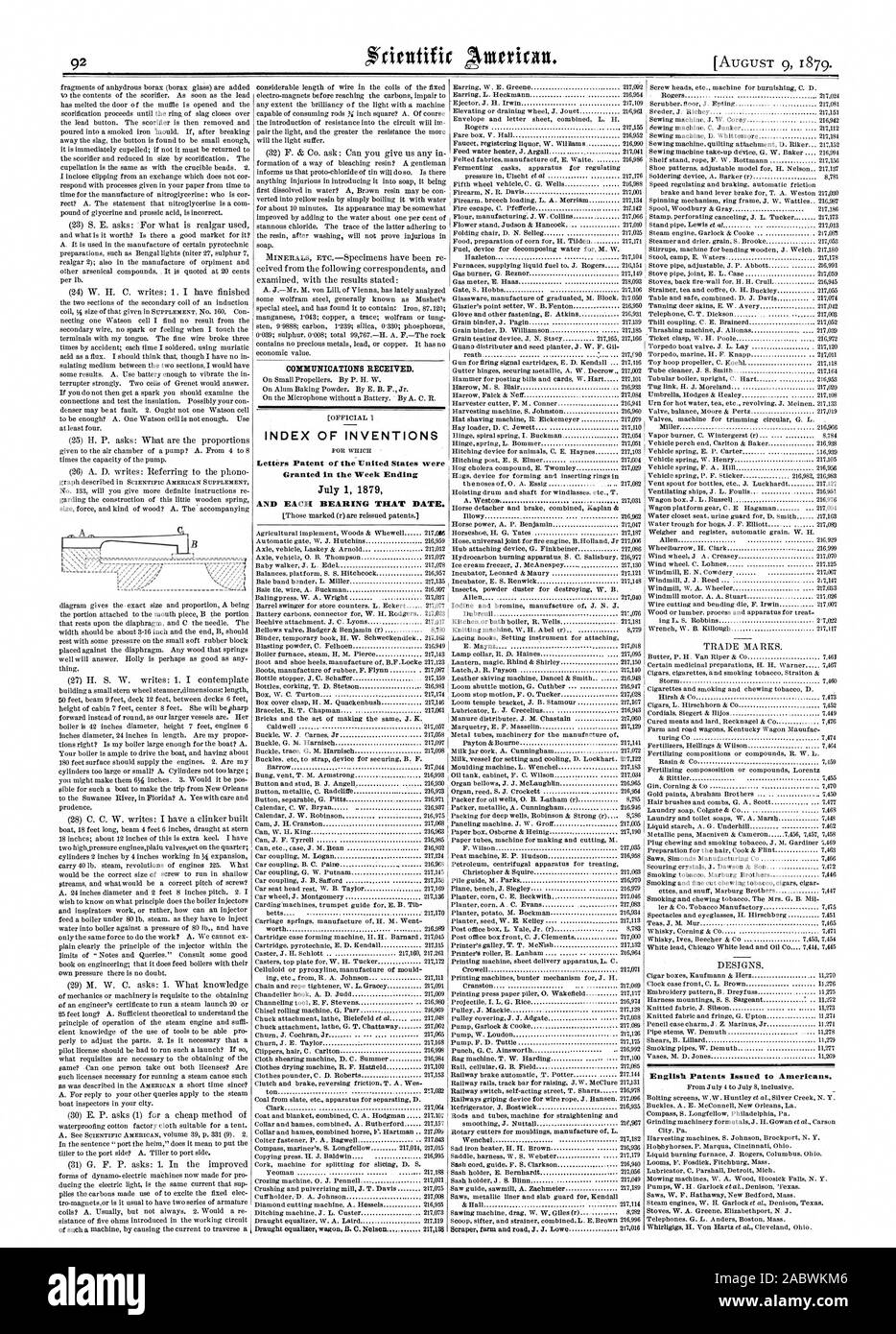 English patents issued Black and White Stock Photos & Images - Alamy