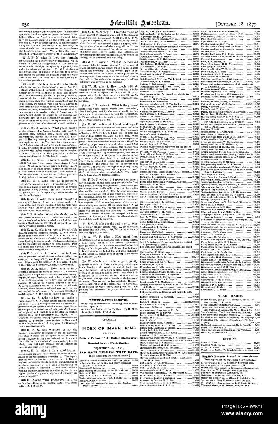 Each bearing that date english patents issued hi-res stock photography ...