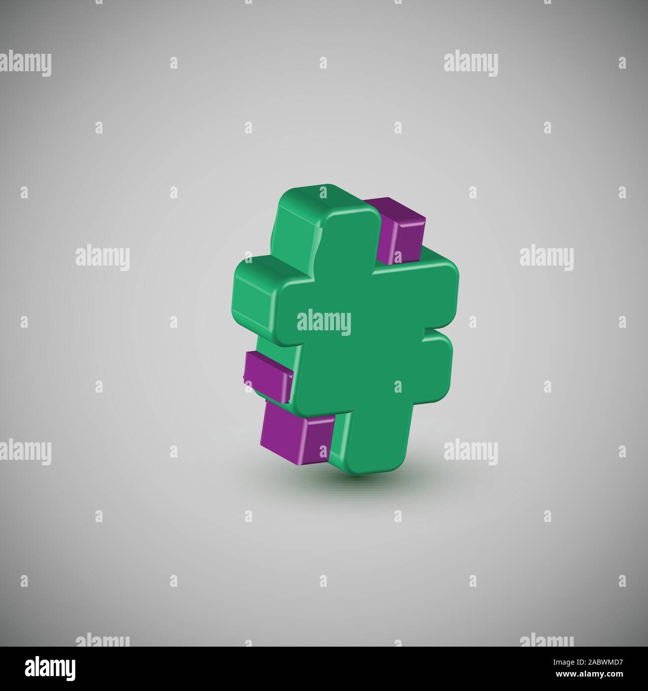 3D colorful character from a typeset, vector Stock Vector Image & Art ...