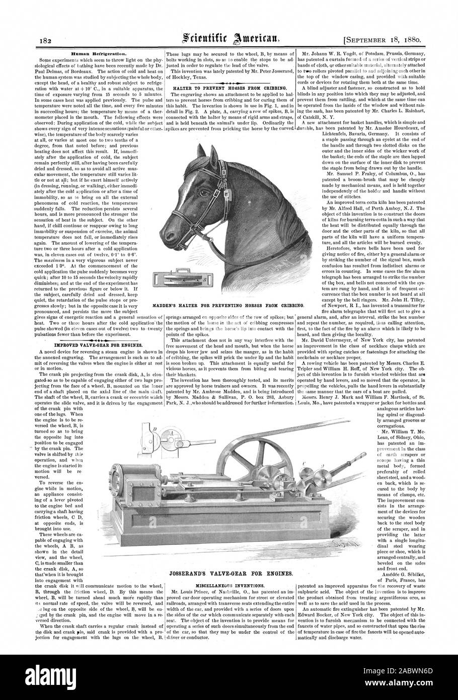 IMPROVED VALVE-GEAR FOR ENGINES. 0-41-41-1 HALTER TO PREVENT HORSES ...