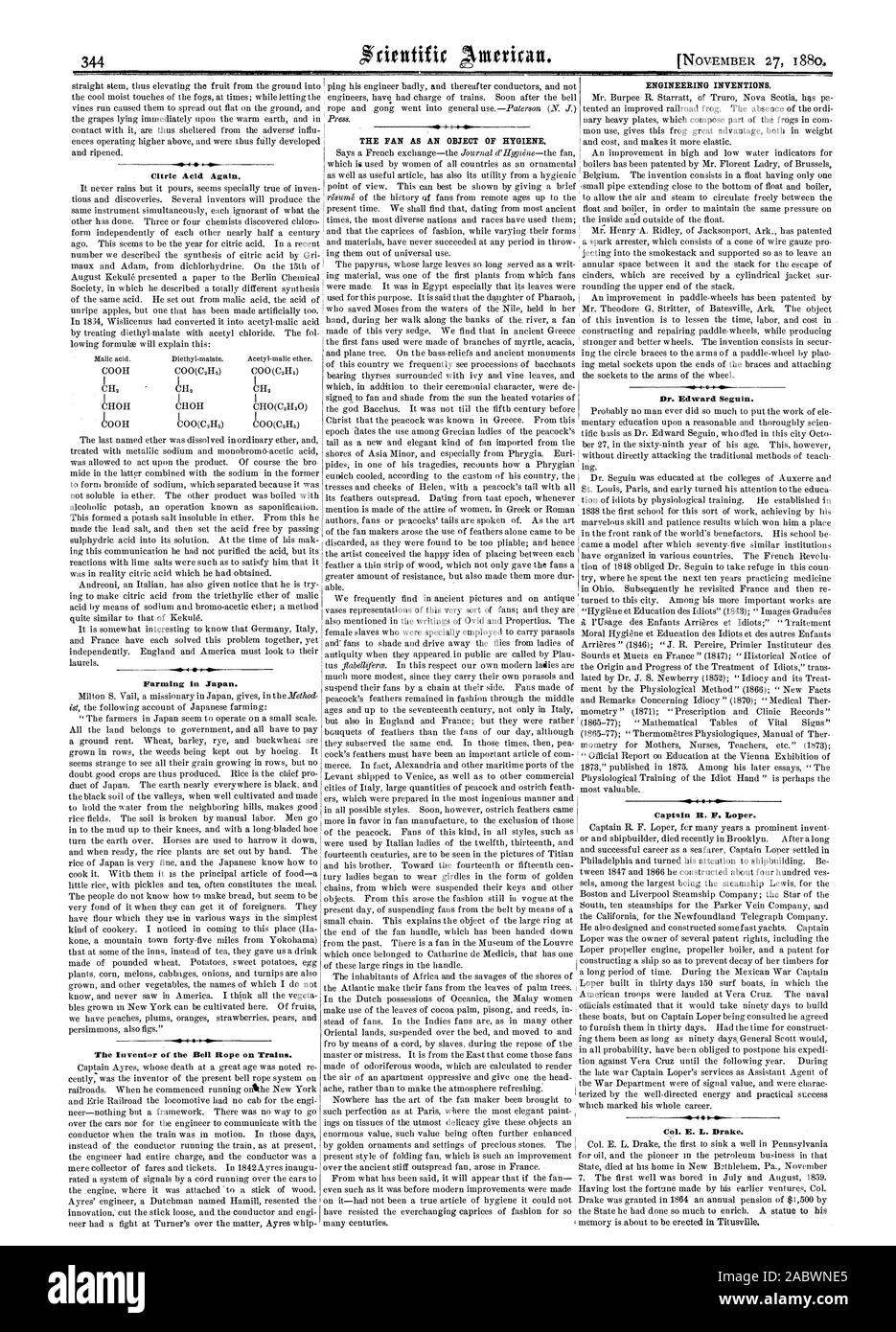 Citric Acid Again. Farming in Japan. THE FAN AS AN MEM OF HYGIENE ...