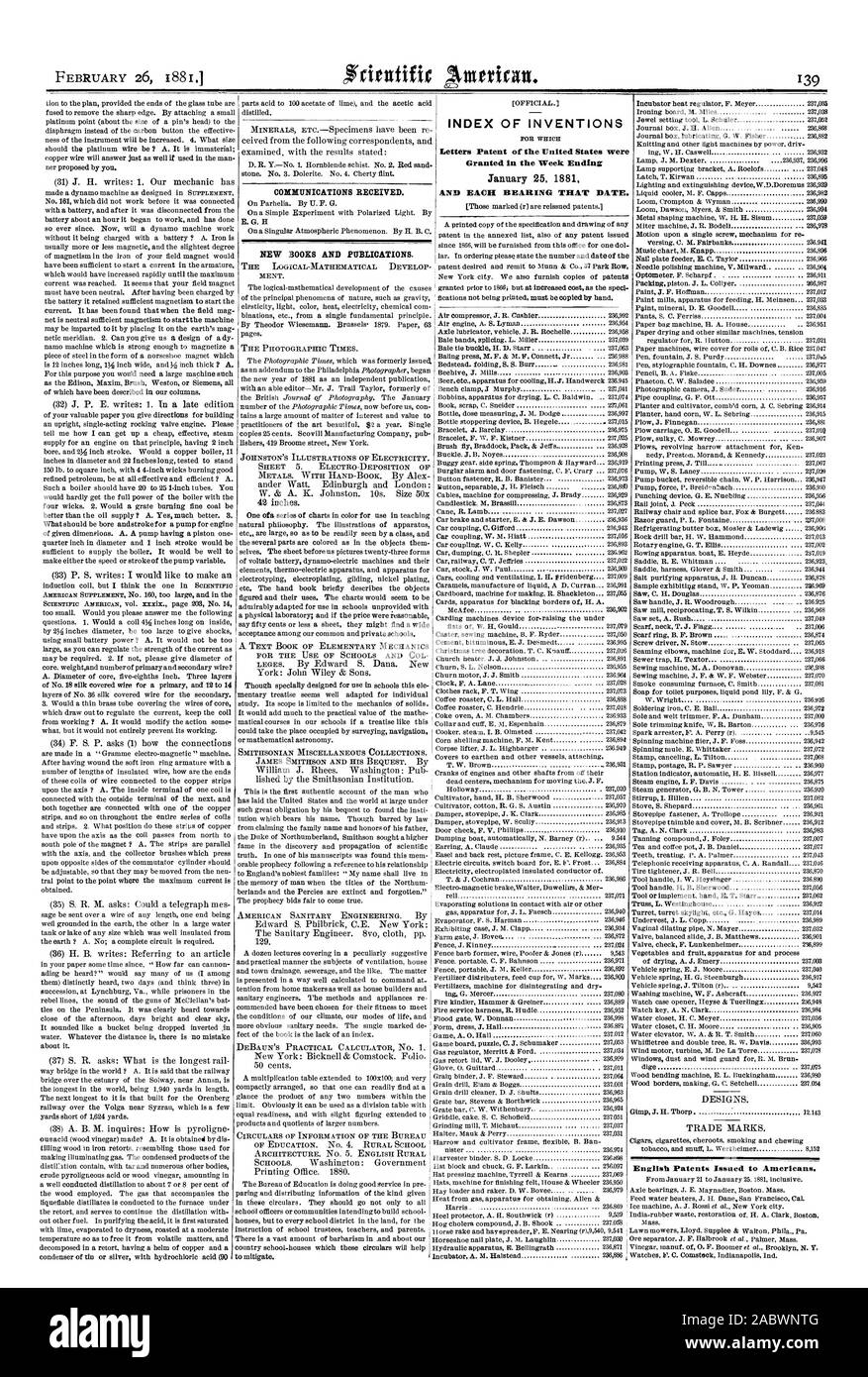 Each bearing that date english patents issued hi-res stock photography ...