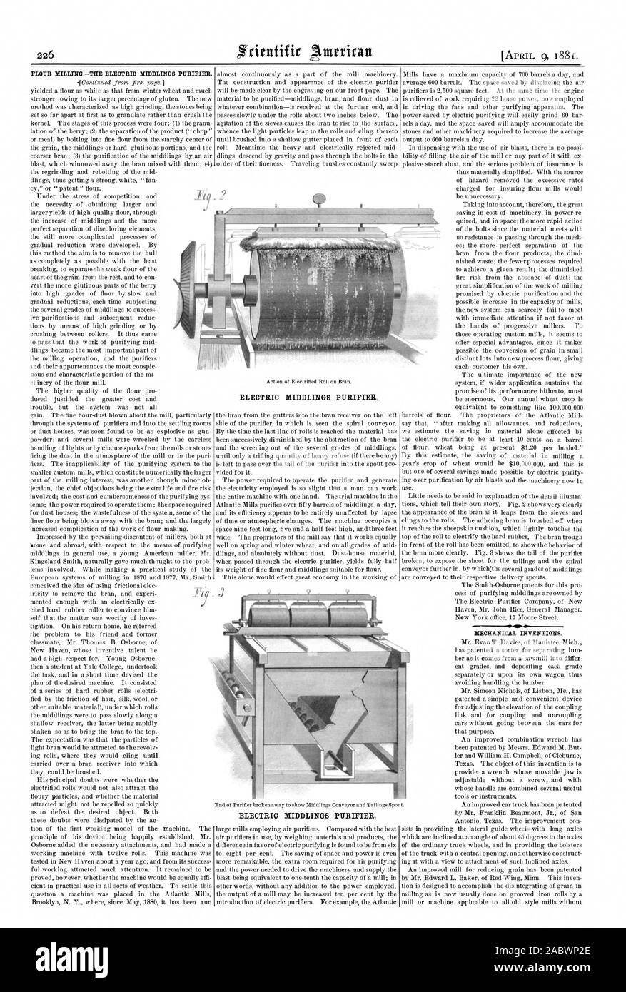 Electric middlings purifier hi-res stock photography and images - Alamy