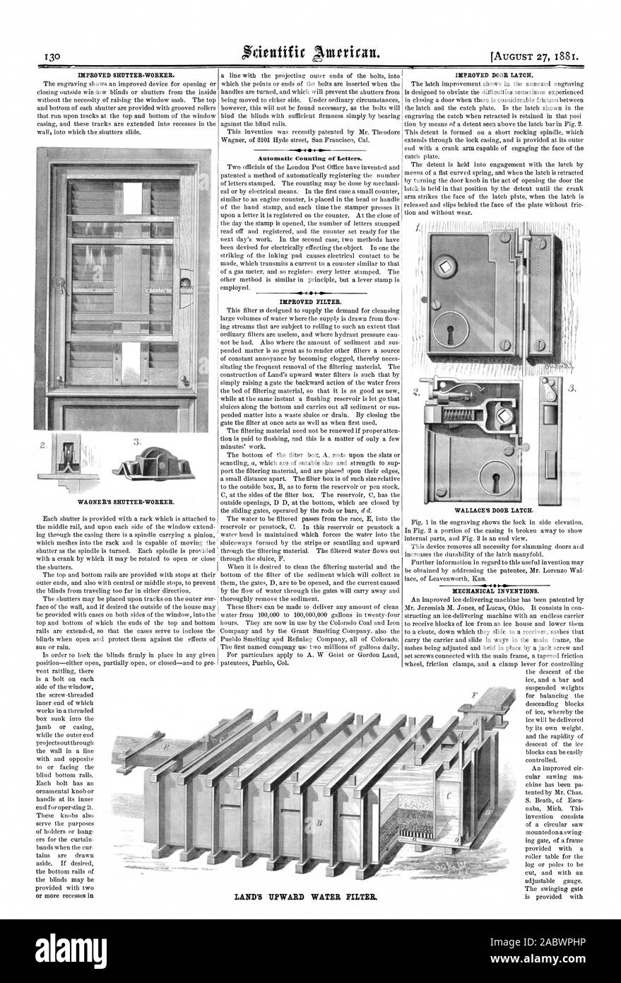 IMPROVED SHUTTER-WORKER. WAGNER'S SHUTTER-WORKER. Automatic Counting of ...