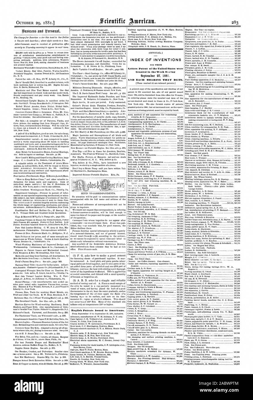 English patents issued hi-res stock photography and images - Alamy