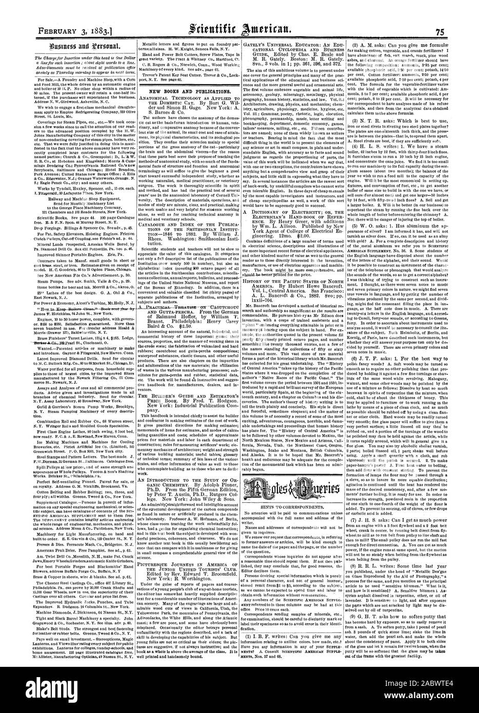 scientific american, 1883-02-03 Stock Photo - Alamy