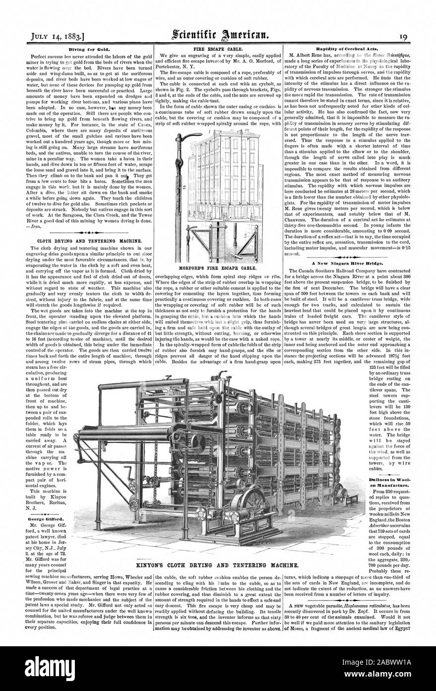 Diving for Gold. CLOTH DRYING AND TENTERING MACHINE. be George Gifford ...