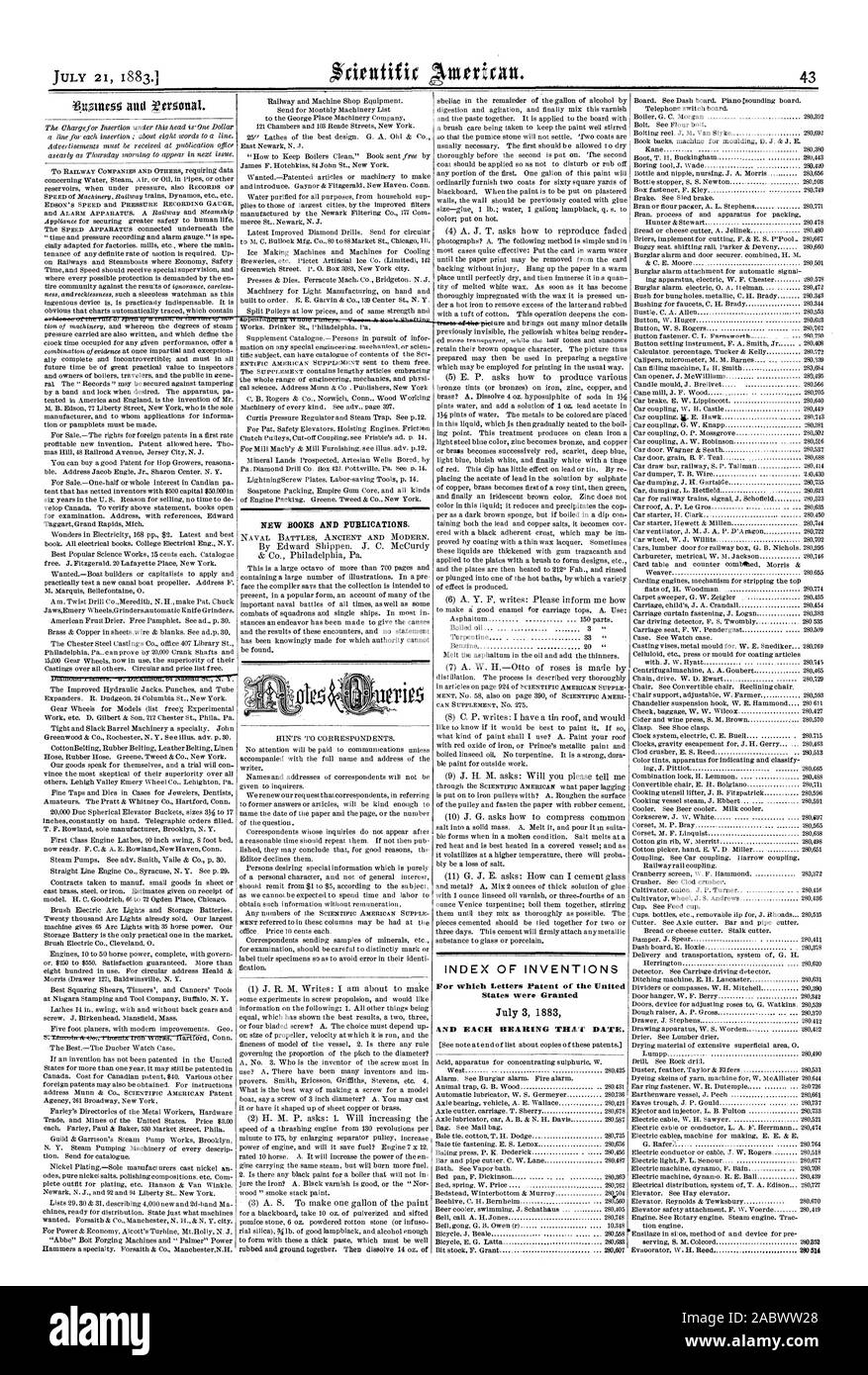 INDEX OF INVENTIONS For which Letters Patent of the United States were ...