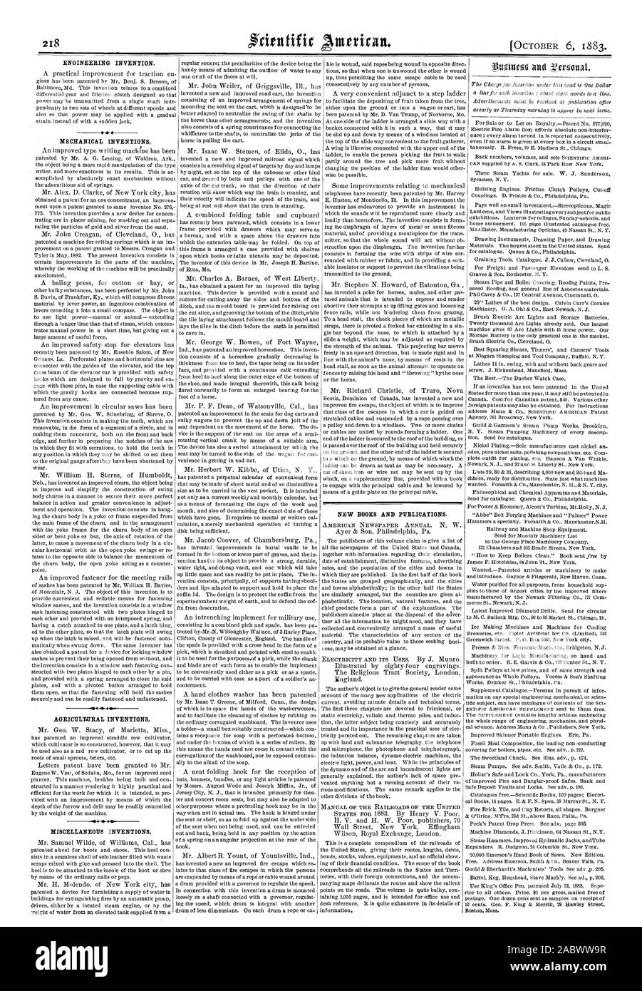 New invention scientific american Black and White Stock Photos & Images ...
