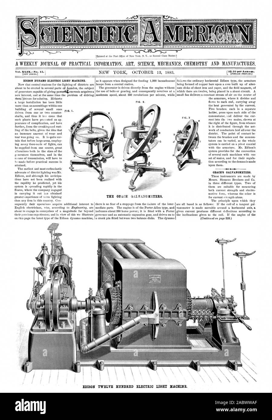 N edison dynamo electric light machine hi-res stock photography and ...