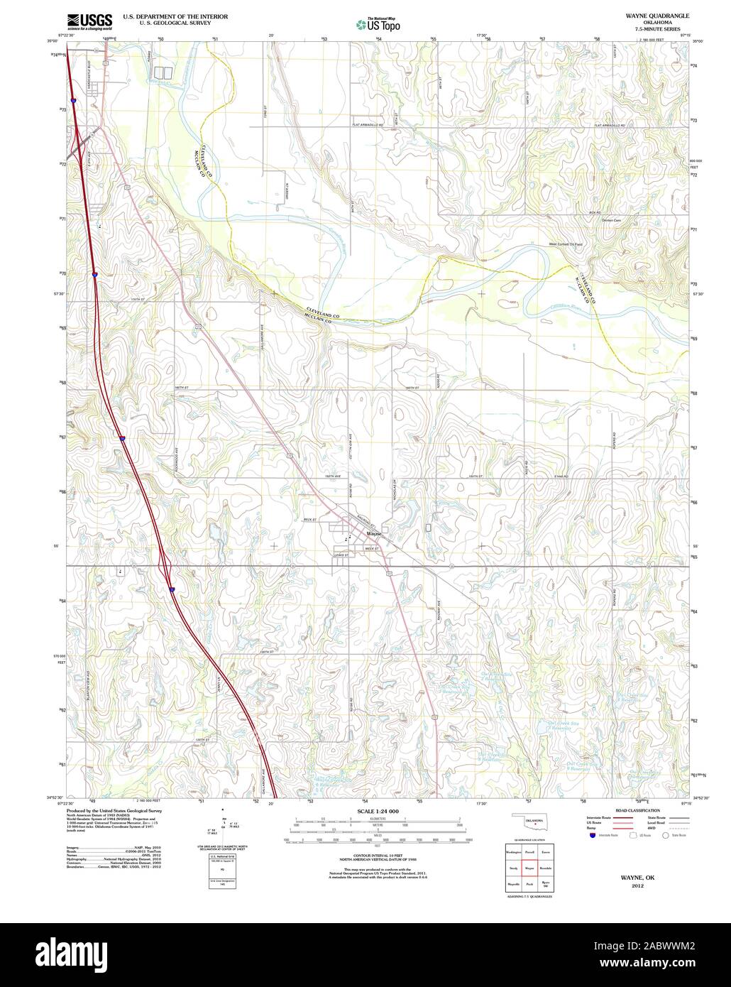 Map of wayne oklahoma hi-res stock photography and images - Alamy