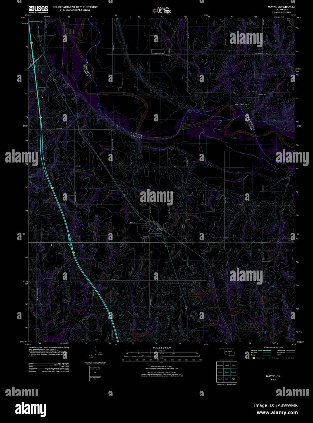 Map of wayne oklahoma hi-res stock photography and images - Alamy