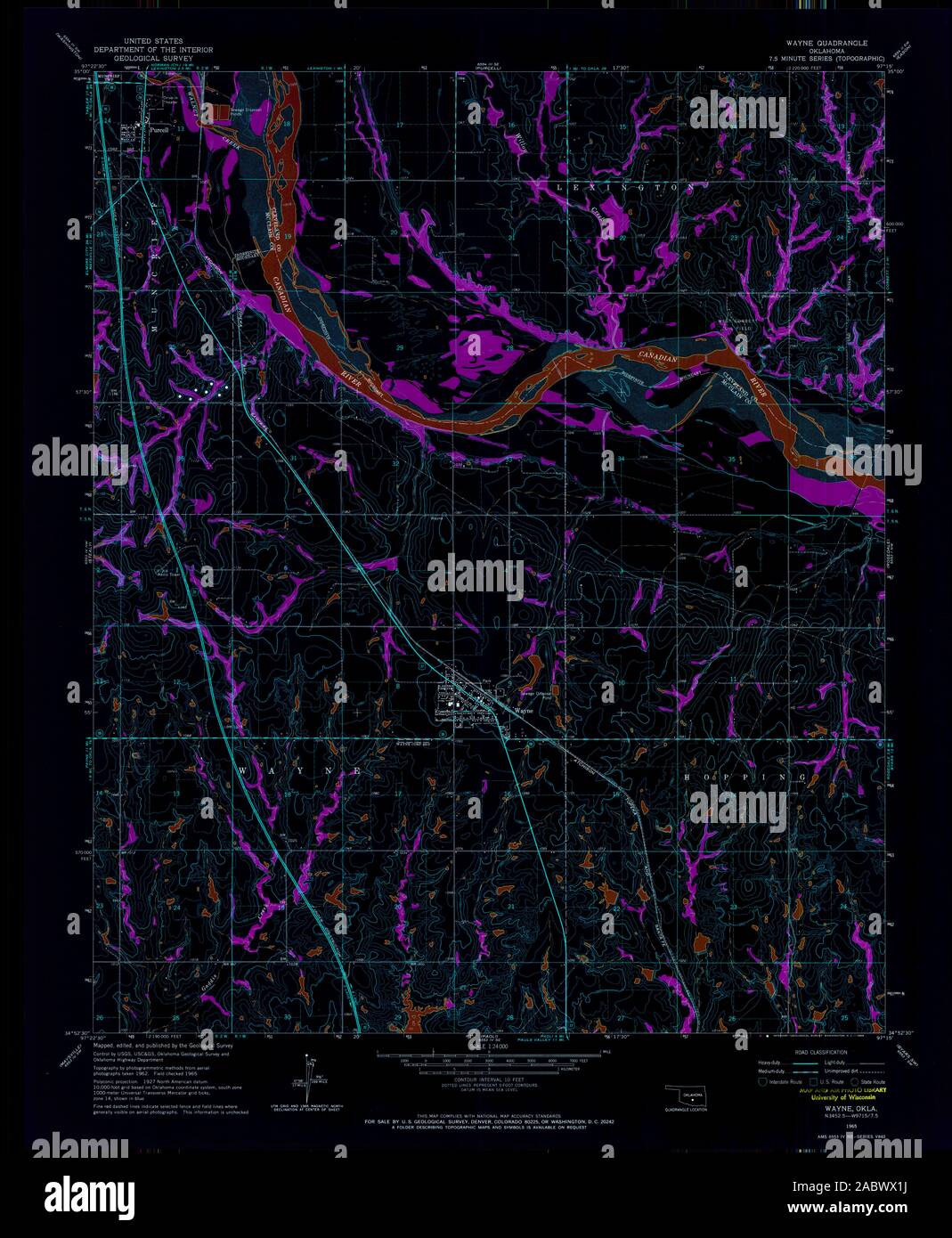 Map of wayne oklahoma hi-res stock photography and images - Alamy