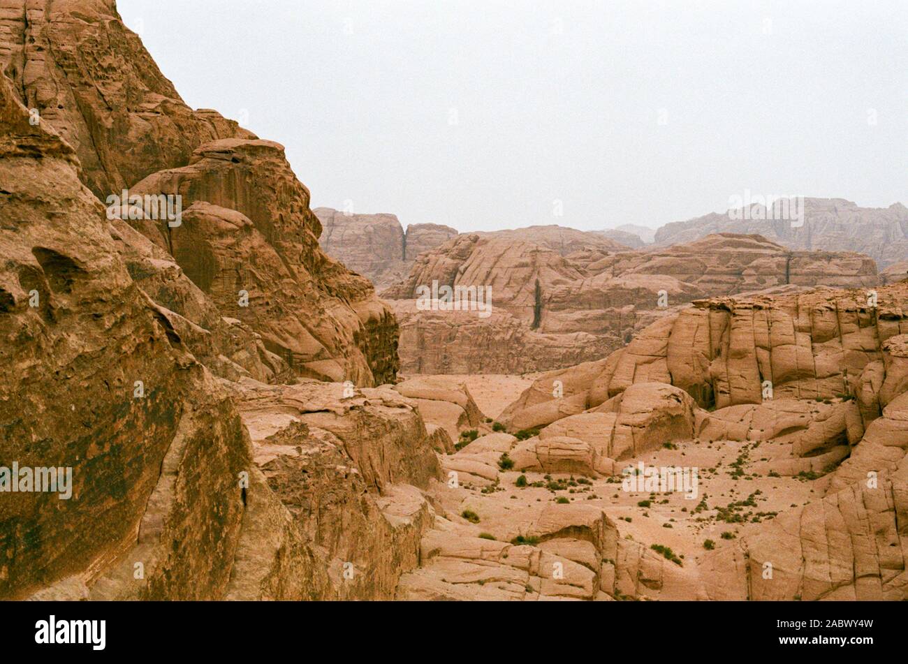 The view from the base of the Burdah Rock Bridge, Wadi Rum, Jordan ...