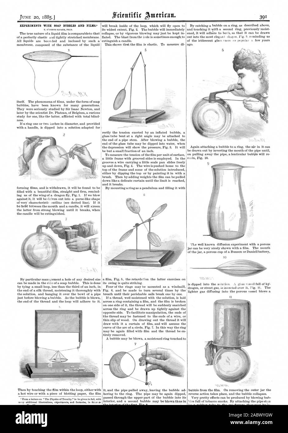 EXPERIMENTS WITH SOAP BUBBLES AND FILMS., scientific american, 1885-06 ...