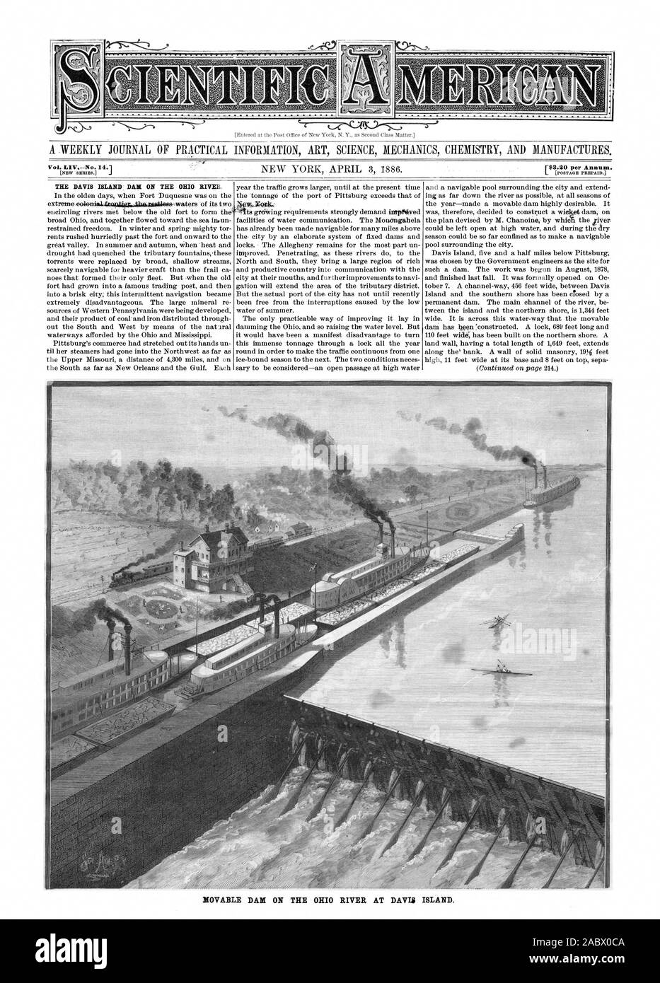 THE DAVIS ISLAND DAM ON THE OHIO RIVER. MOVABLE DAM ON THE OHIO RIVER ...