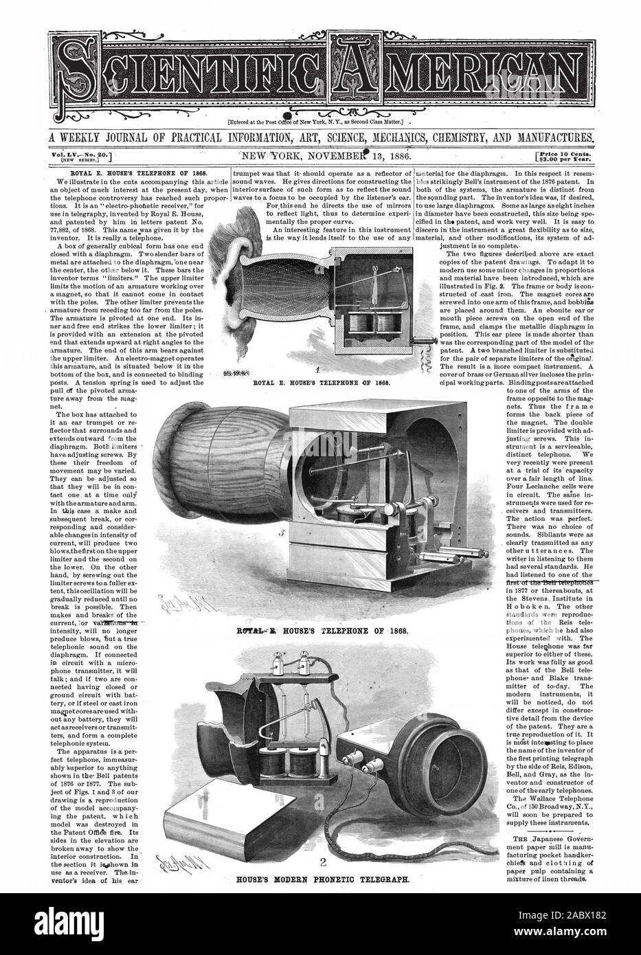 ROYAL E. HOUSE'S TELEPHONE OF 1868. ROYAL E. HOUSE'S TELEPHONE OF 1868 ...