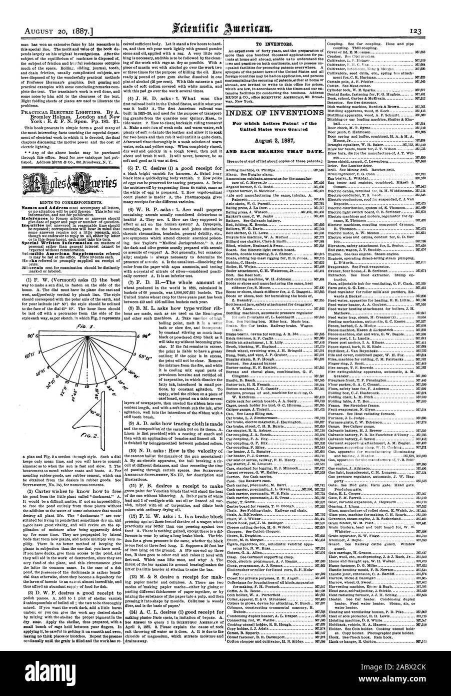TO INVENTORS. INDEX OF INVENTIONS For which Letters Patent of the ...