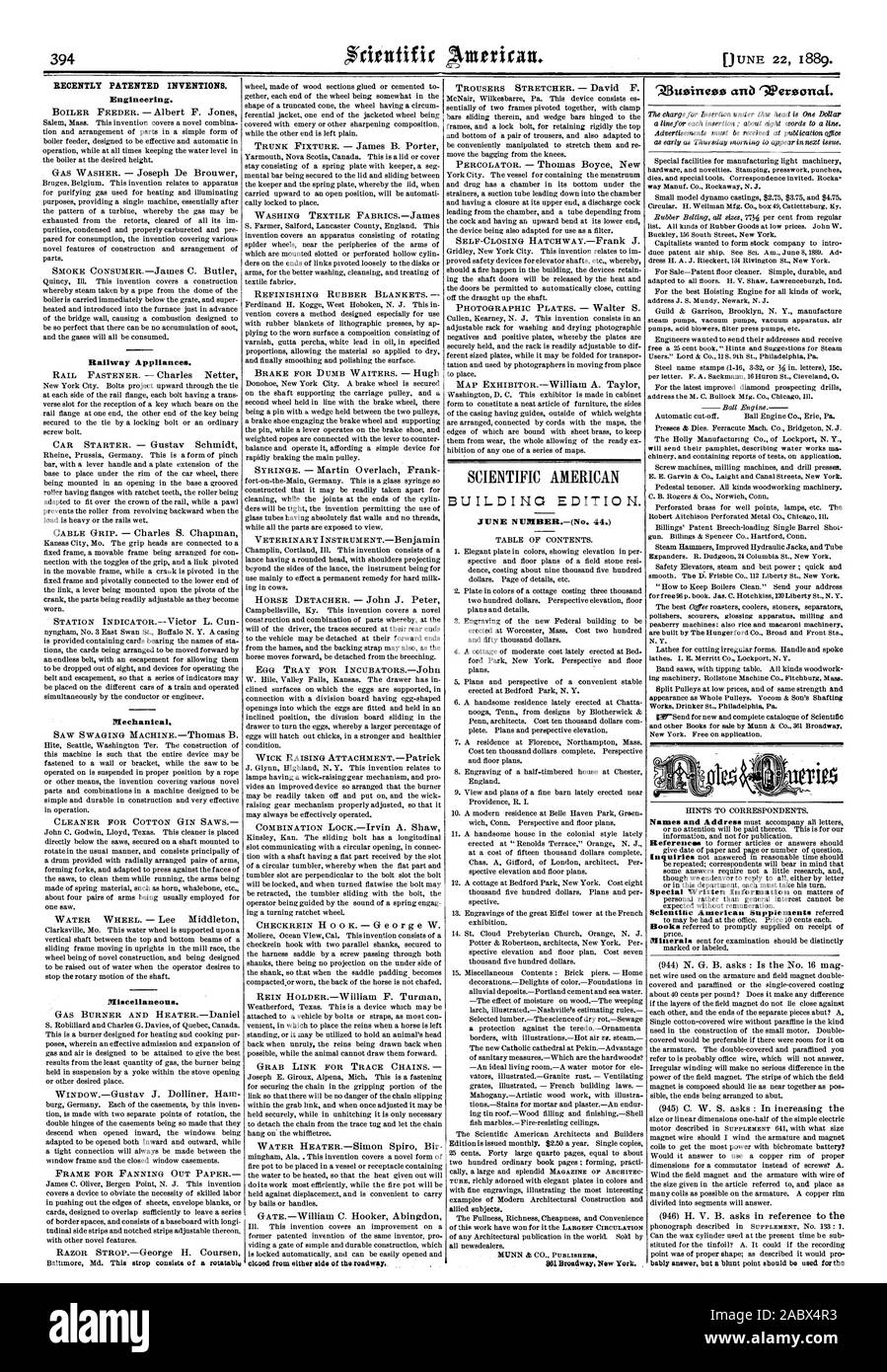 Patented 1889 hi-res stock photography and images - Alamy