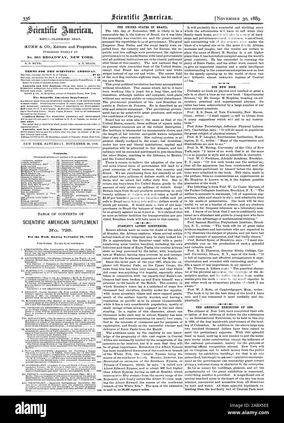 Scientific american supplement no Cut Out Stock Images & Pictures - Alamy