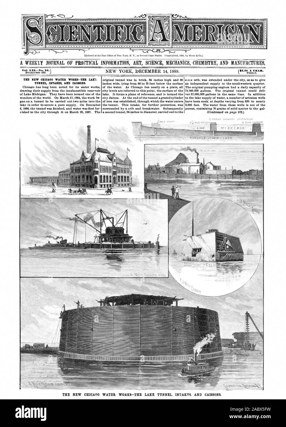 New chicago water works lake tunnel intakes hi-res stock photography ...