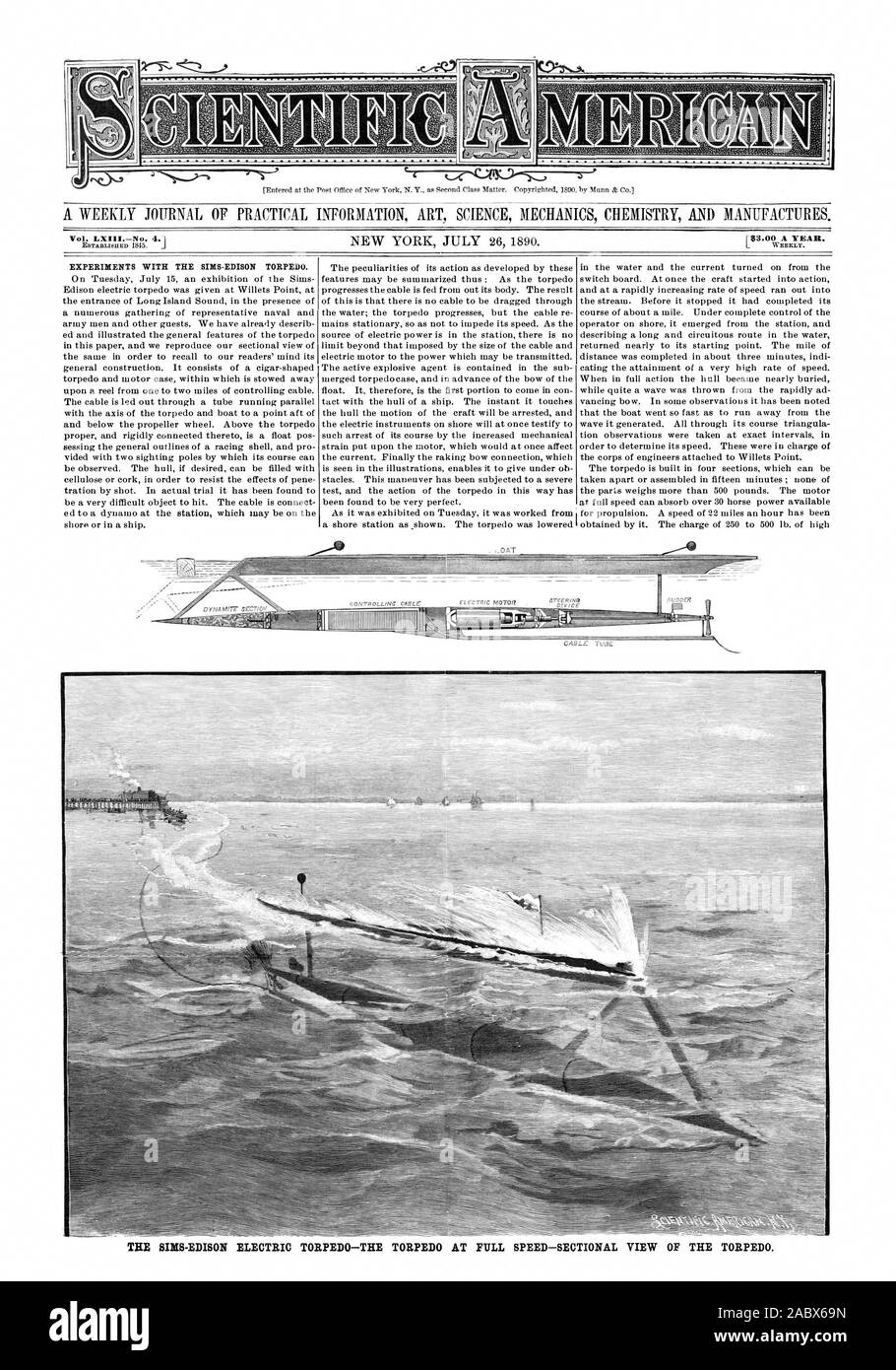 EXPERIMENTS WITH THE SIMS-EDISON TORPEDO. THE SIMS-EDISON ELECTRIC ...