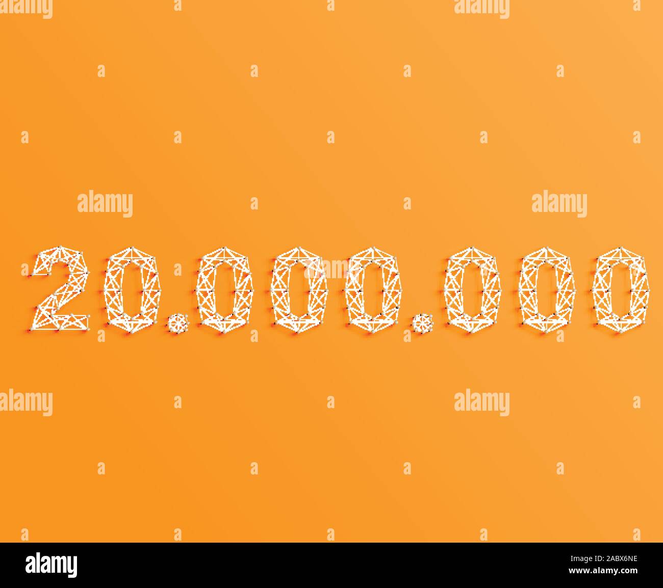 A number made by pins and lines, 3D and realistic, vector Stock Vector ...