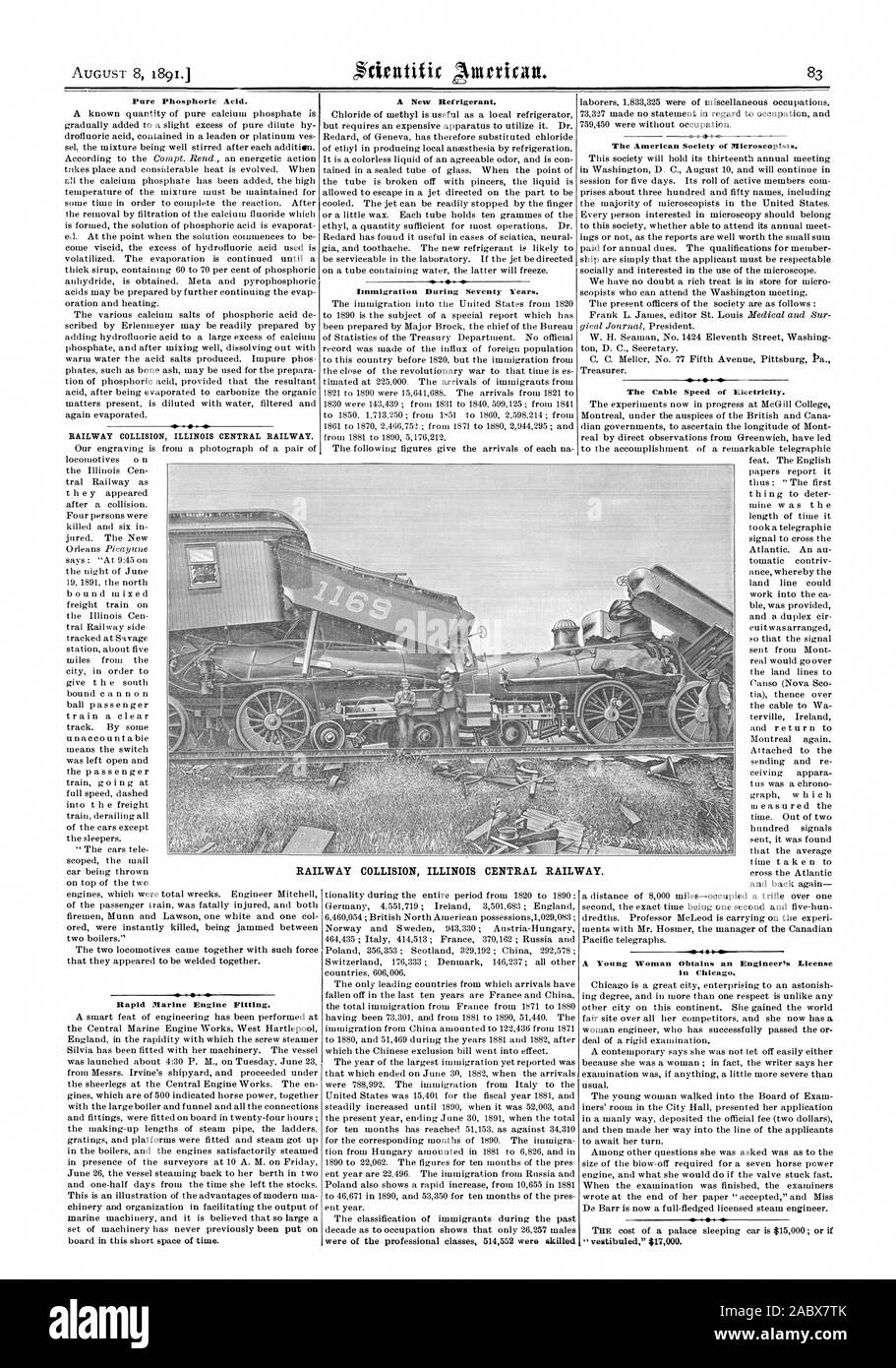 Pure Phosphoric Acid. RAILWAY COLLISION ILLINOIS CENTRAL RAILWAY. Rapid ...