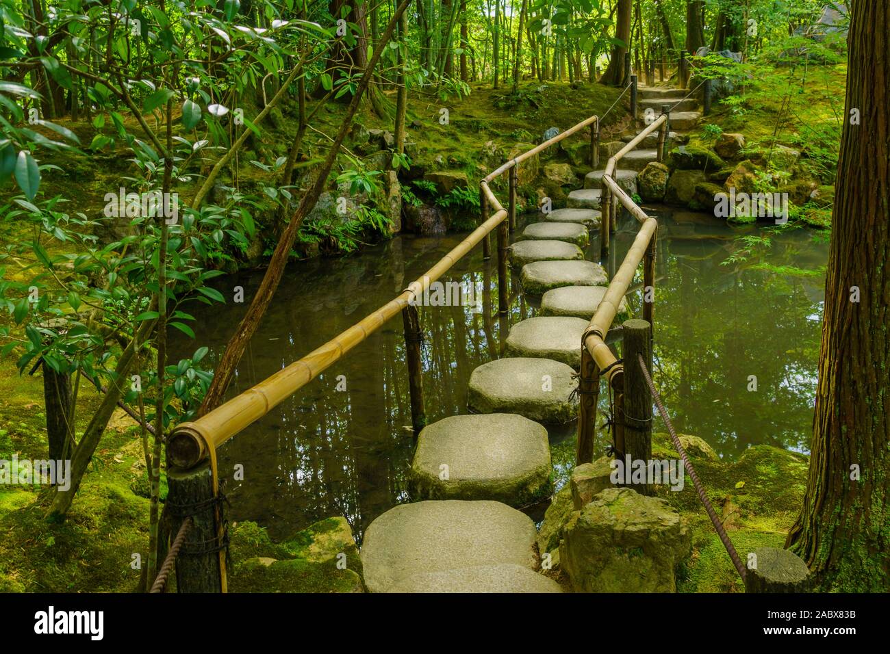 View of Japanese Garden of the Tenju-an Temple, in Kyoto, Japan Stock ...
