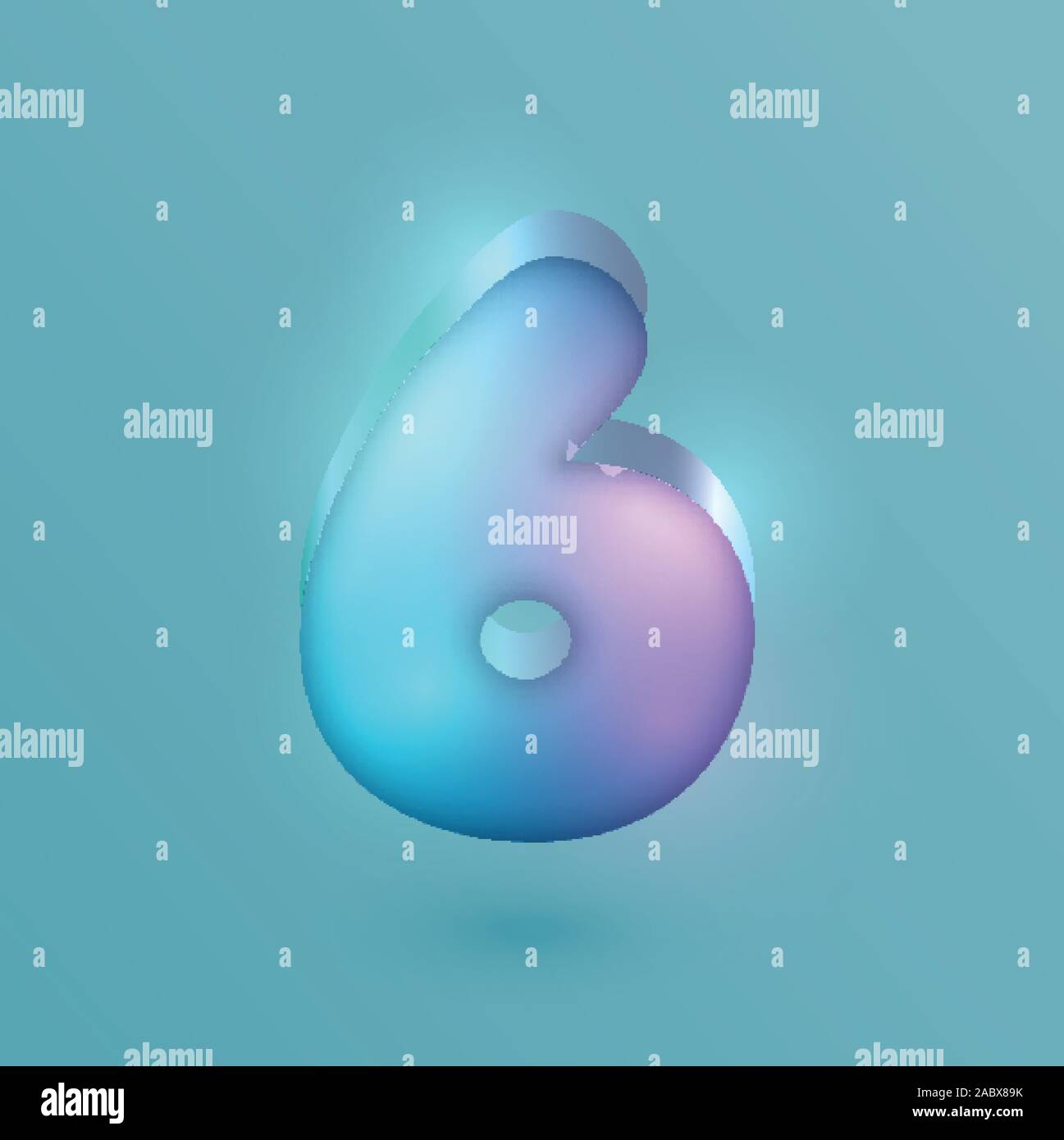 Six number character color Stock Vector Images - Alamy