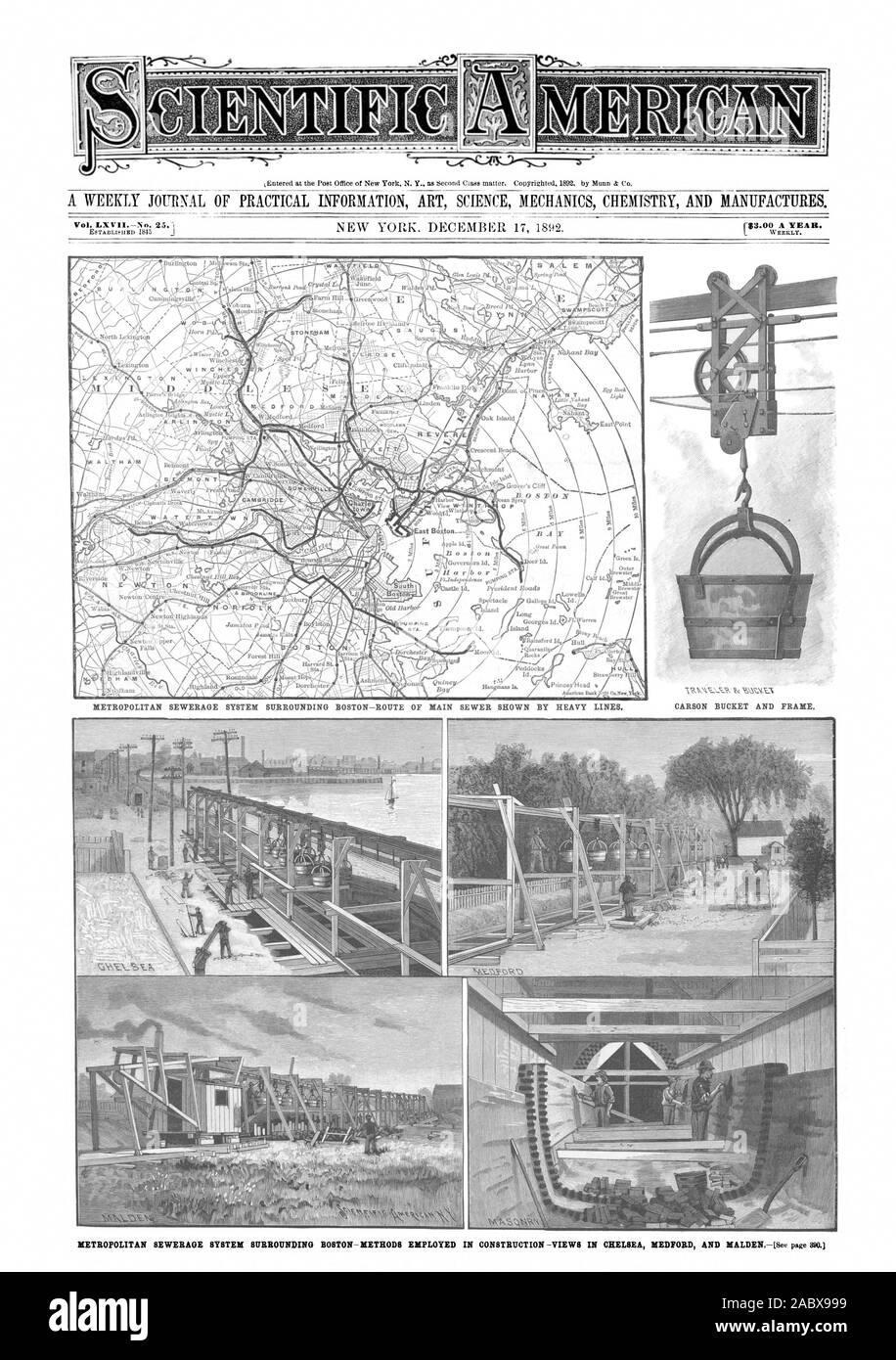 METROPOLITAN SEWERAGE SYSTEM SURROUNDING BOSTON—ROUTE OF MAIN SEWER ...