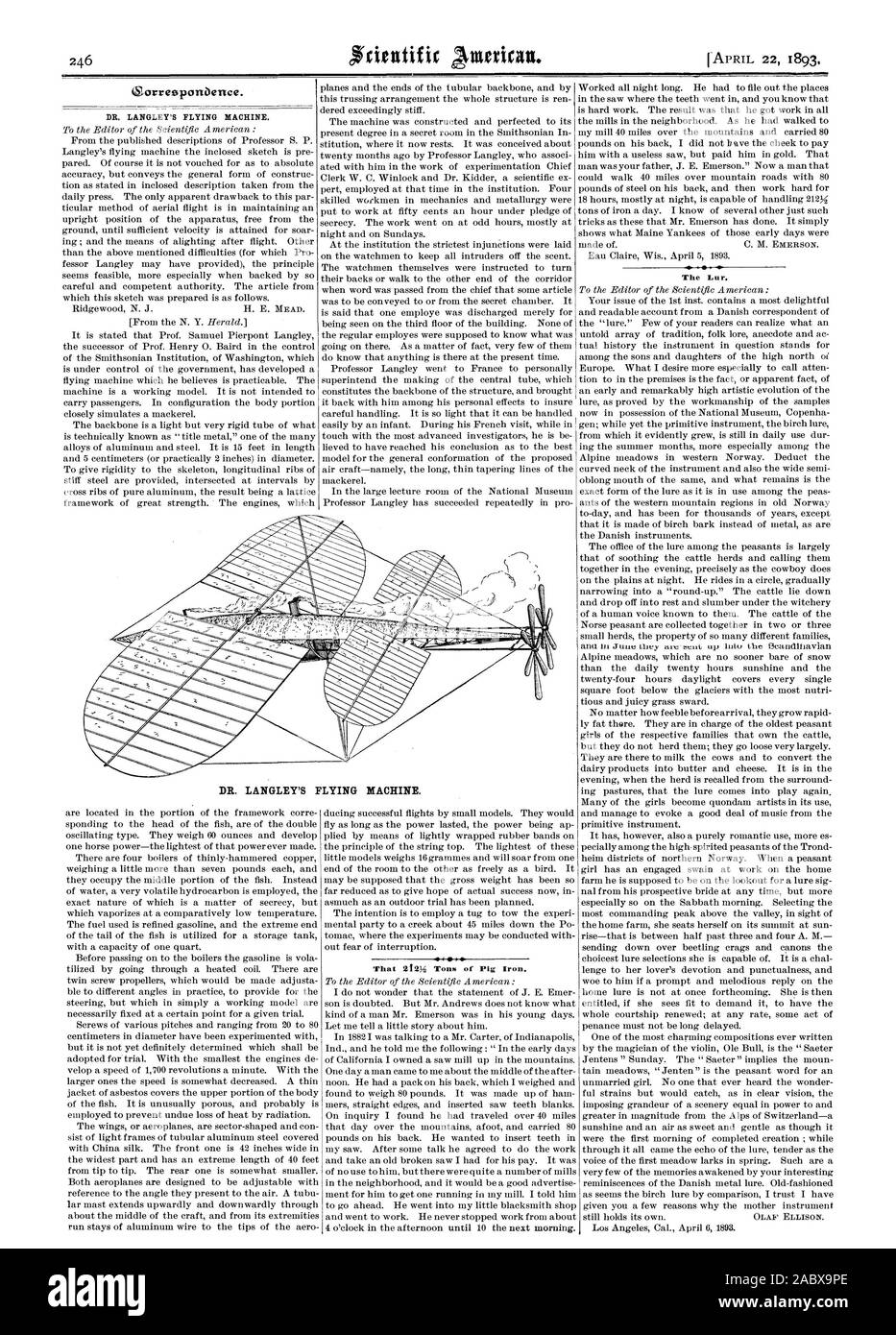 DR. LANGLEY'S FLYING MACHINE. The Lur. DR. LANGLEY'S FLYING MACHINE ...