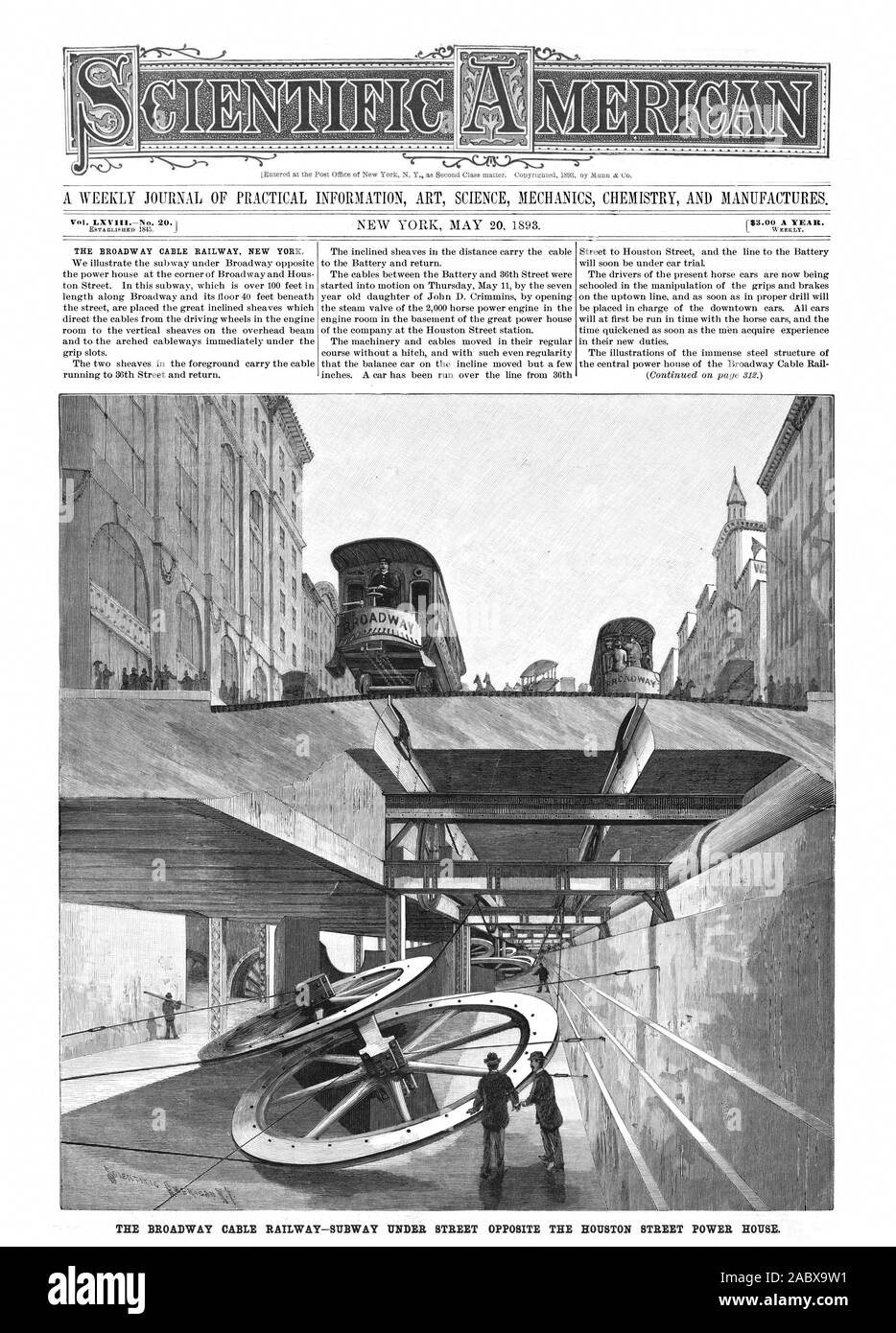 THE BROADWAY CABLE RAILWAY NEW YORK. THE BROADWAY CABLE RAILWAY—SUBWAY ...