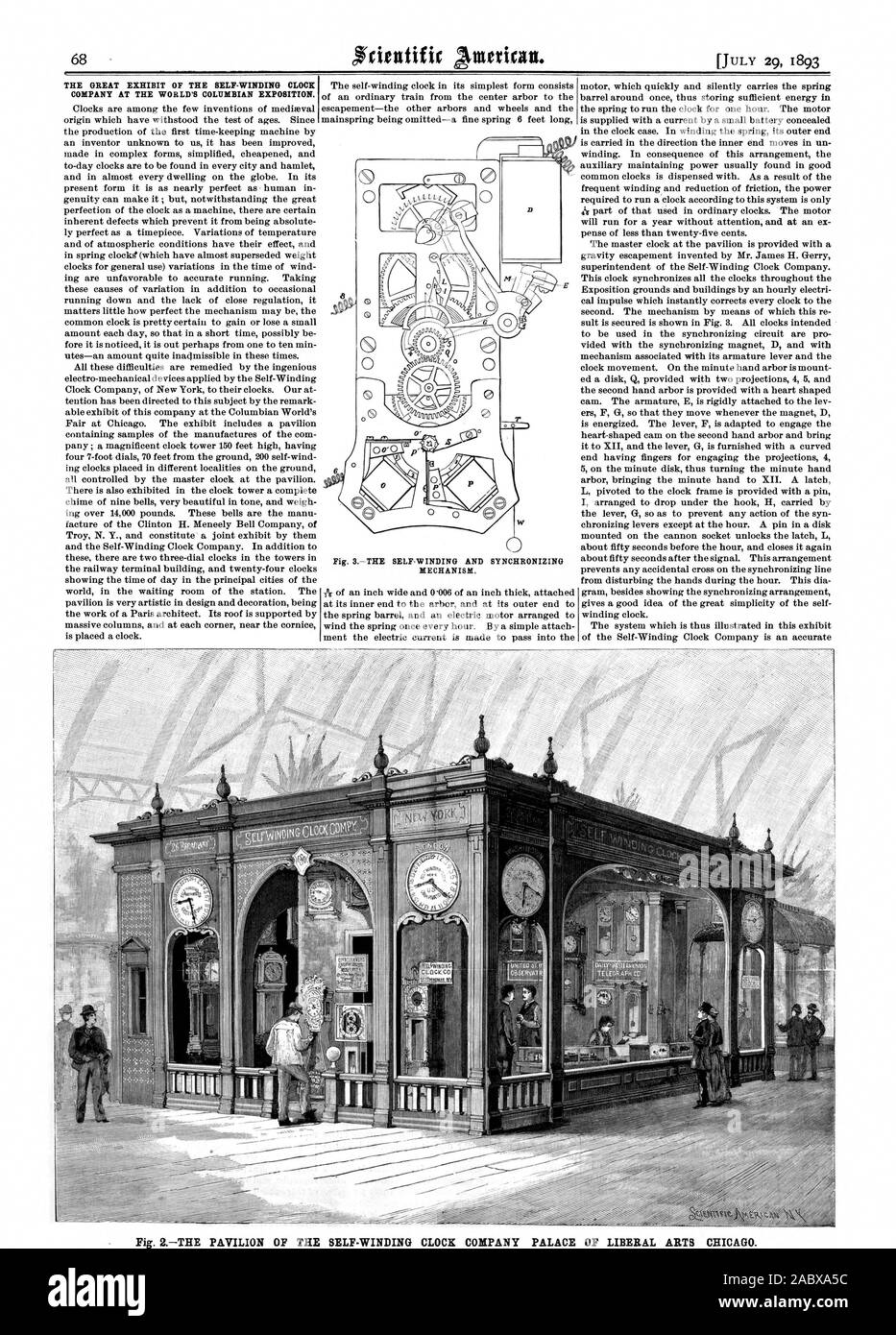 THE GREAT EXHIBIT OF THE SELF-WINDING CLOCK COMPANY AT THE WORLD'S ...