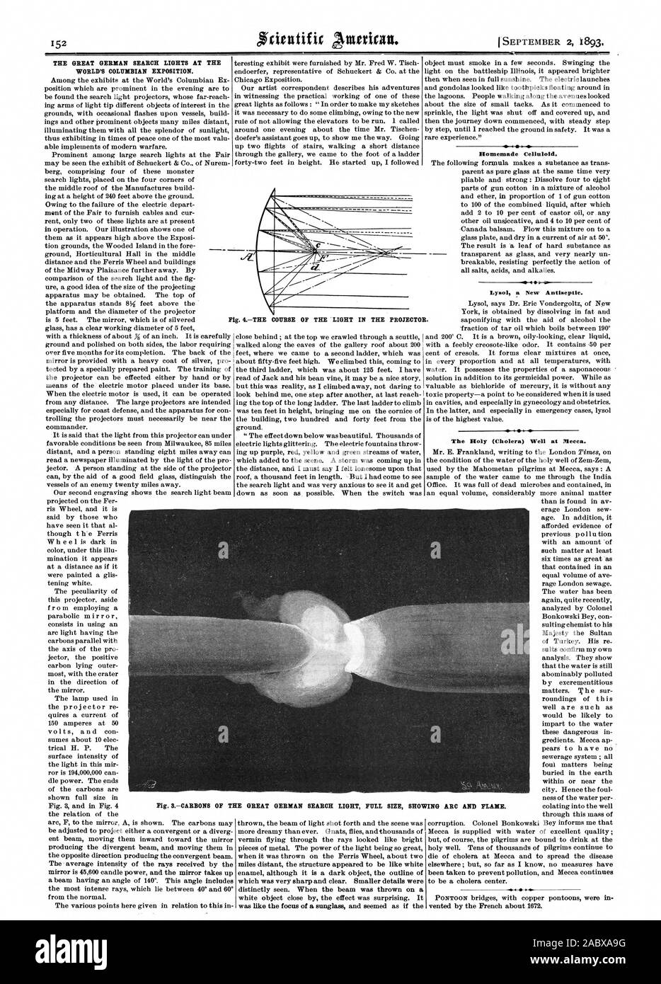 THE GREAT GERMAN SEARCH LIGHTS AT THE WORLD'S COLUMBIAN EXPOSITION ...